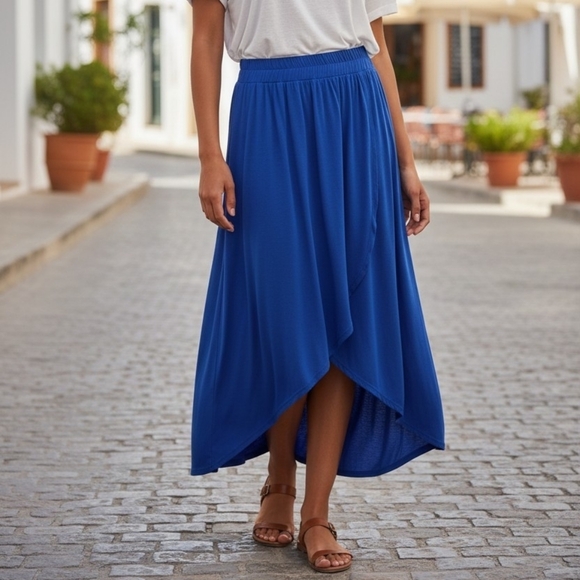 new directions | Skirts | New Directions Royal Blue Tulip Midi Skirt ...